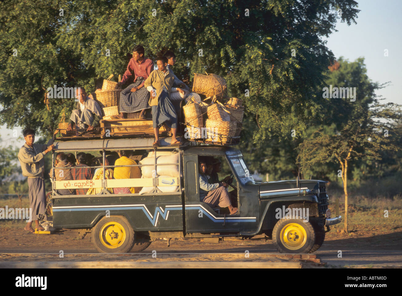 Myanmar Bagan bus Stock Photo - Alamy