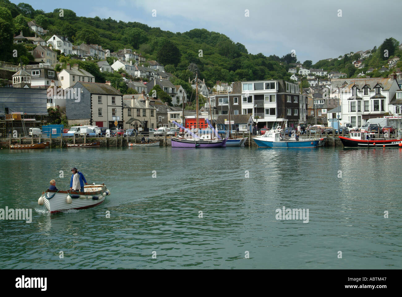 The Fishing Harbour Town of West Looe with Fishing Boats and Small ...