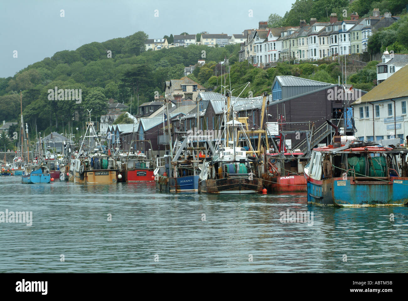 Fishing Boats and Fish Market at Looe Cornwall Stock Photo - Alamy