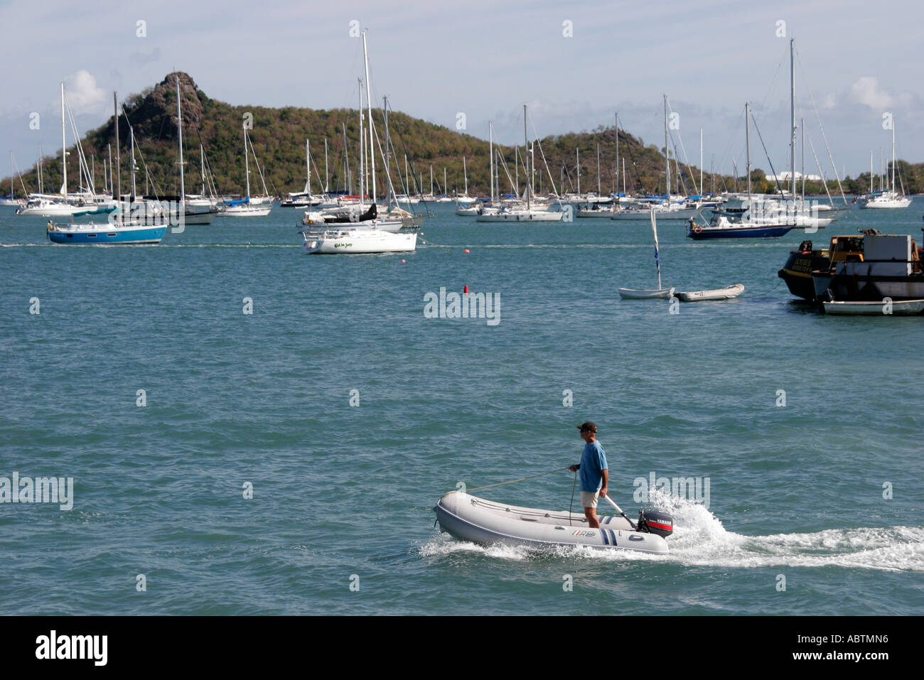 Caribbean sea water shares island with sint maarten hi-res stock ...