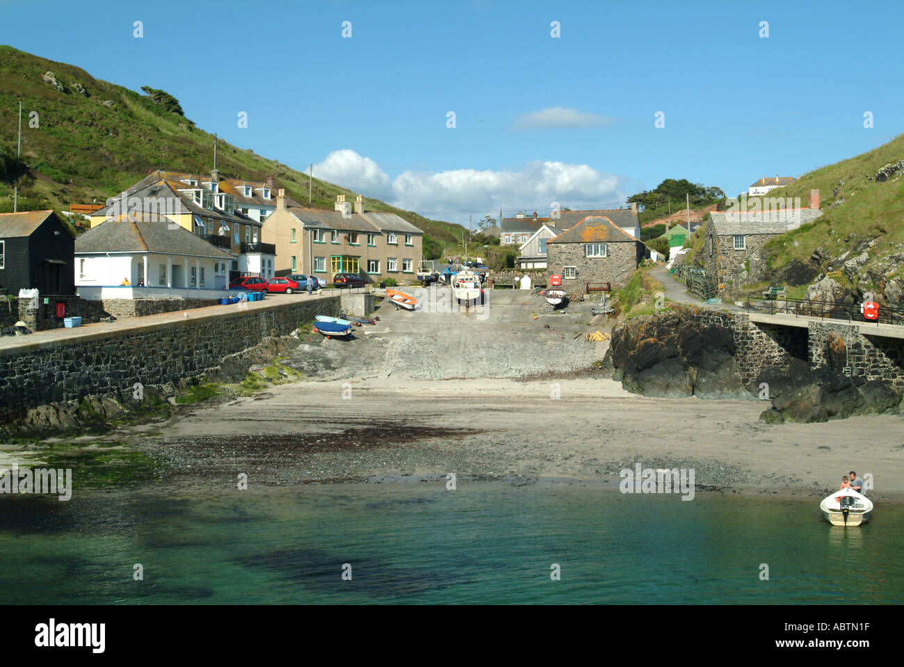 The Fishing Village and Harbour at Mullion Harbour Cornwall England ...