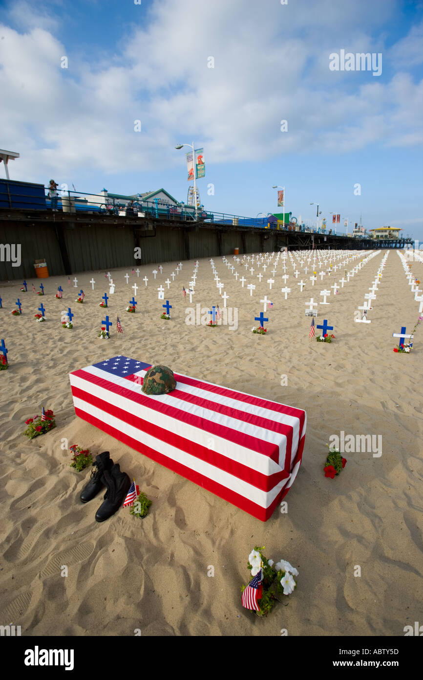 Memorial day exhibit at Santa Monica Beach CA USA Stock Photo - Alamy