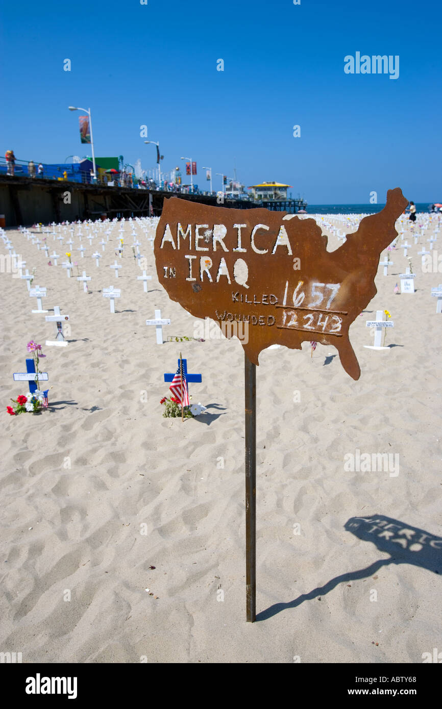 Memorial day exhibit at Santa Monica Beach CA USA Stock Photo - Alamy