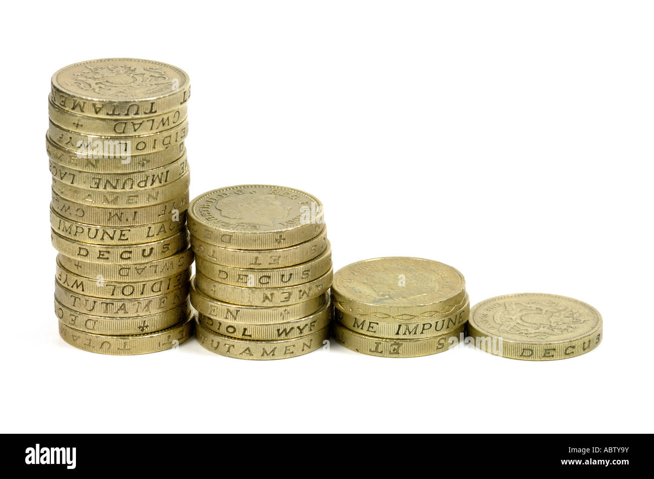 Growing graph of British Pound coins Stock Photo - Alamy