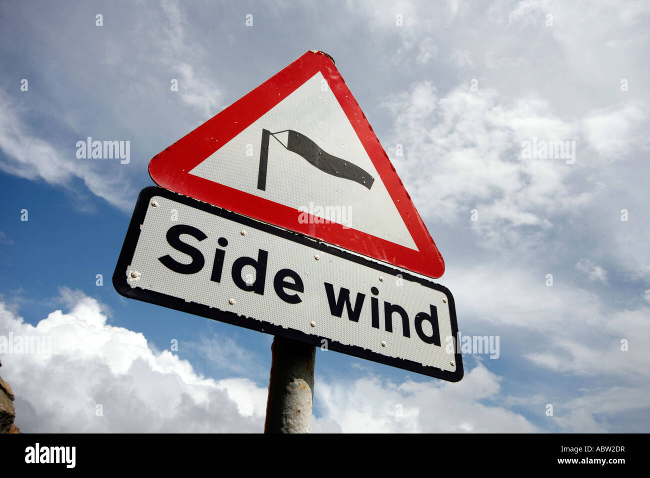 Side Wind Road Sign Warning Stock Photo - Alamy