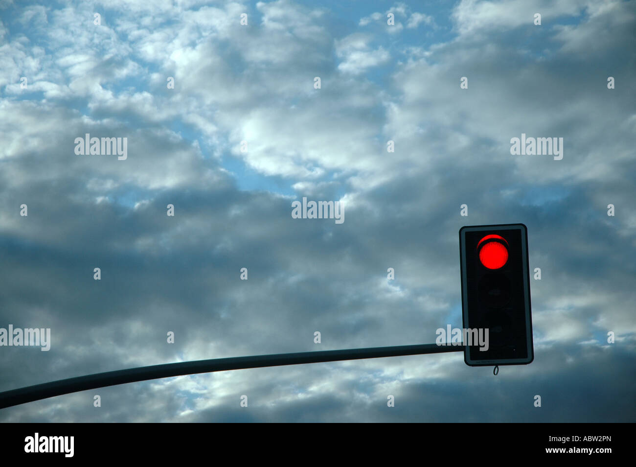 Red traffic lights in Warsaw, Poland Stock Photo - Alamy