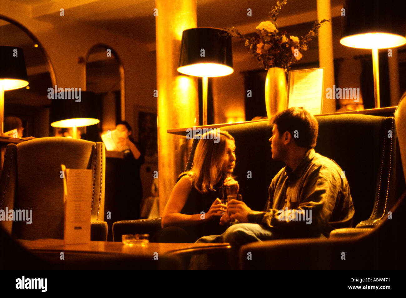 drink, cocktail, glass, bar, restaurant, London, interior design Stock ...