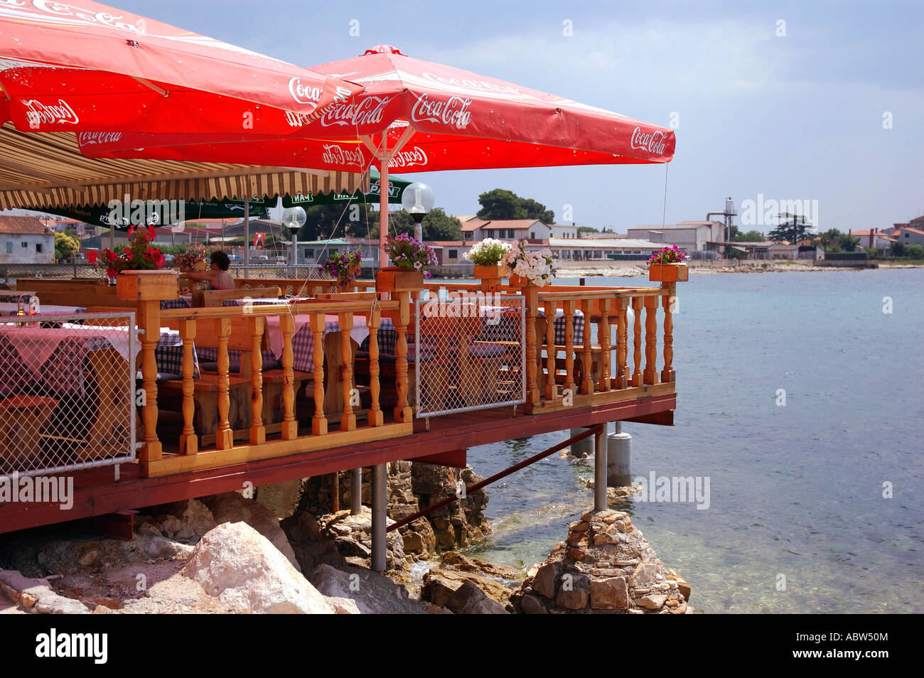 View of Umag seafront Istria Croatia former ex Yugoslavia Umago Croazia ...