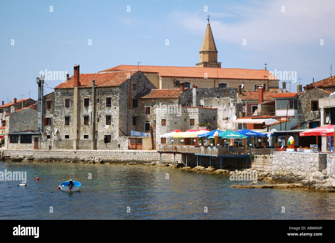 View of Umag seafront Istria Croatia former ex Yugoslavia Umago Croazia ...