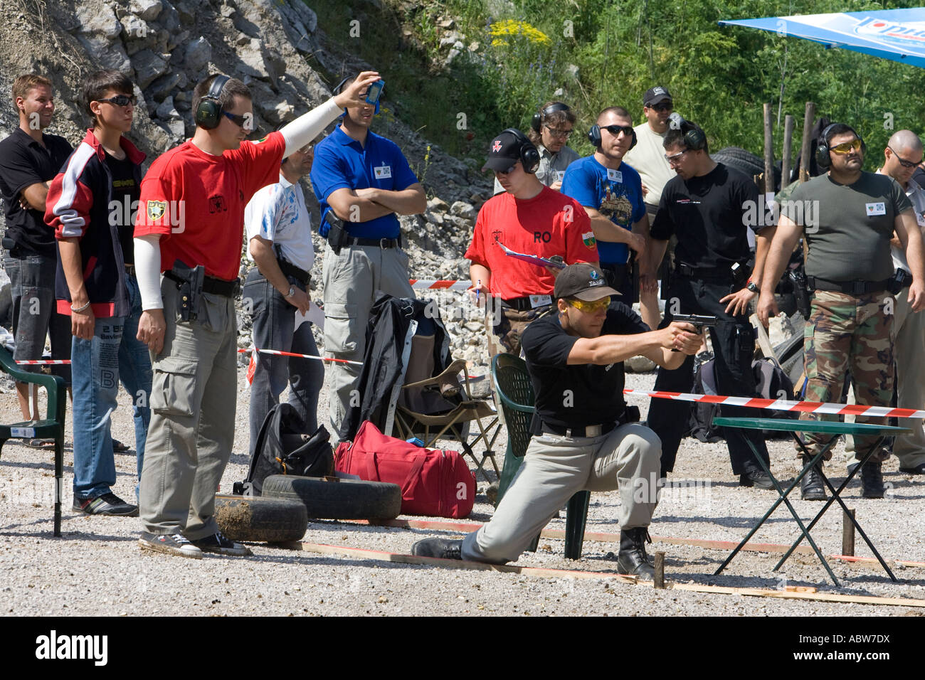 shooter bullet show public Stock Photo - Alamy