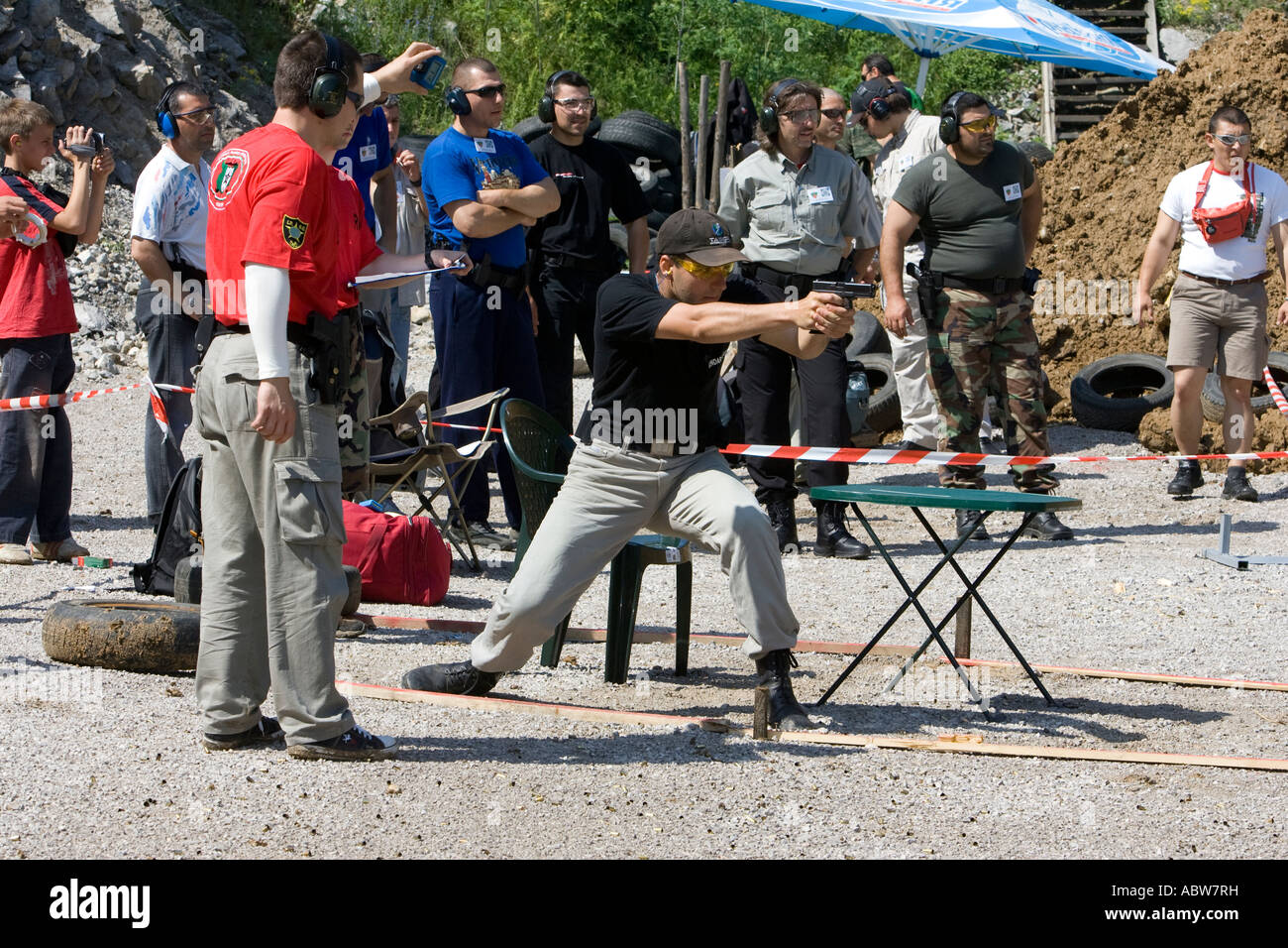 shooter bullet show public Stock Photo - Alamy