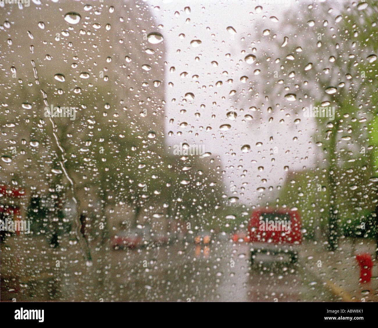 Water drops on windshield of car, Chicago, Illinois, USA Stock Photo ...