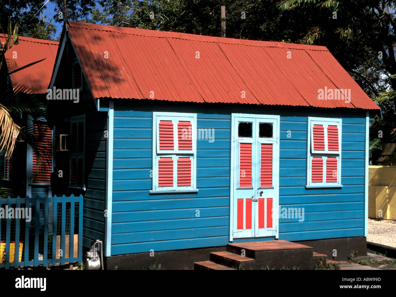 Barbados colorful chattel house Stock Photo - Alamy