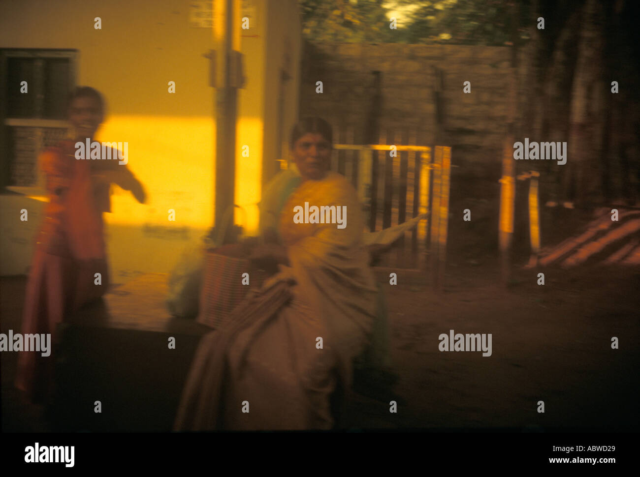 Through a tinted train window in INDIA Stock Photo - Alamy