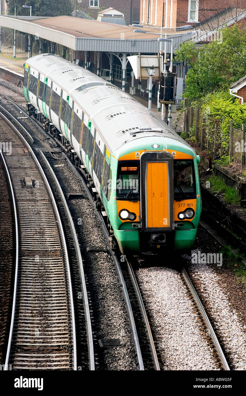 Southern Railways train on the Brigton line by Earlswood station Stock ...