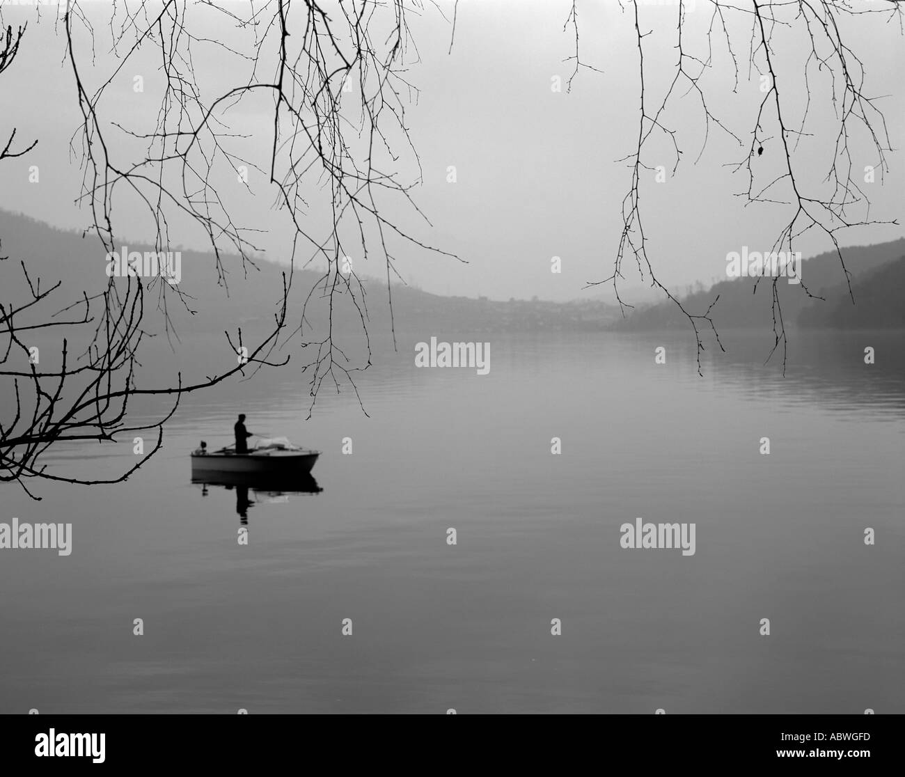 Fishing on boat line Black and White Stock Photos & Images - Alamy