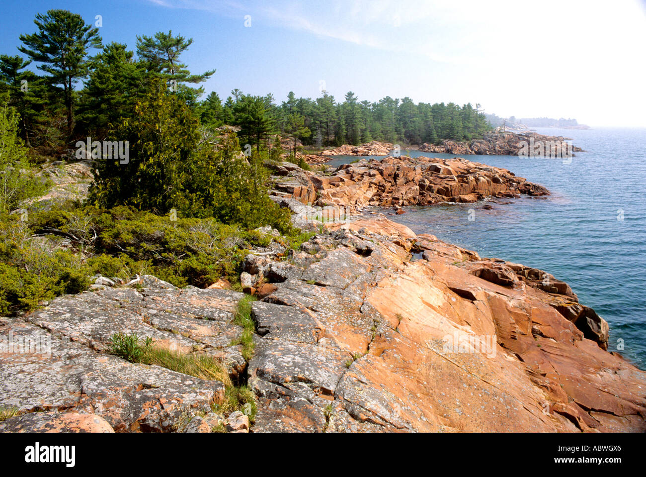 Georgian Bay shoreline in Killarney Provincial Park, Ontario, Canada ...