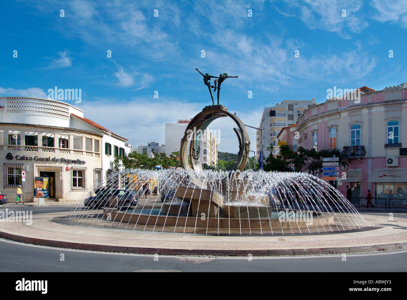 Water feature fountain town square roundabout civic pride display art ...