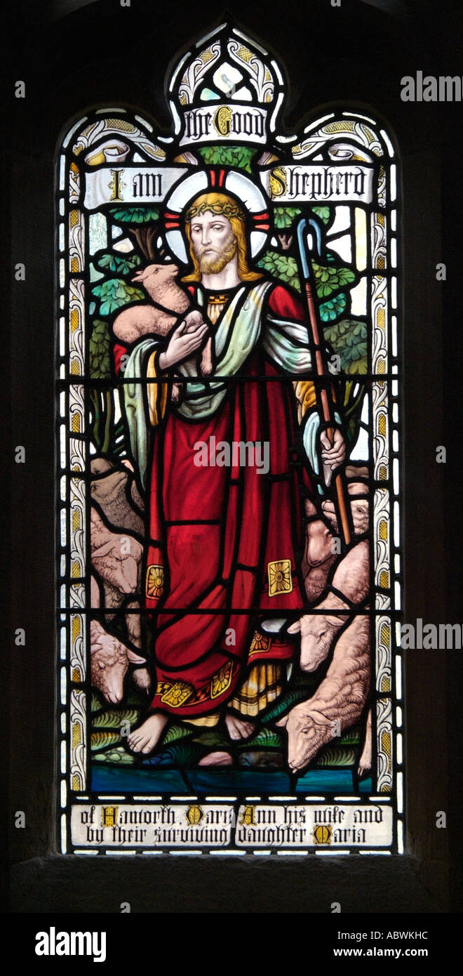 Stained glass window church Howarth England UK United Kingdom GB Great ...