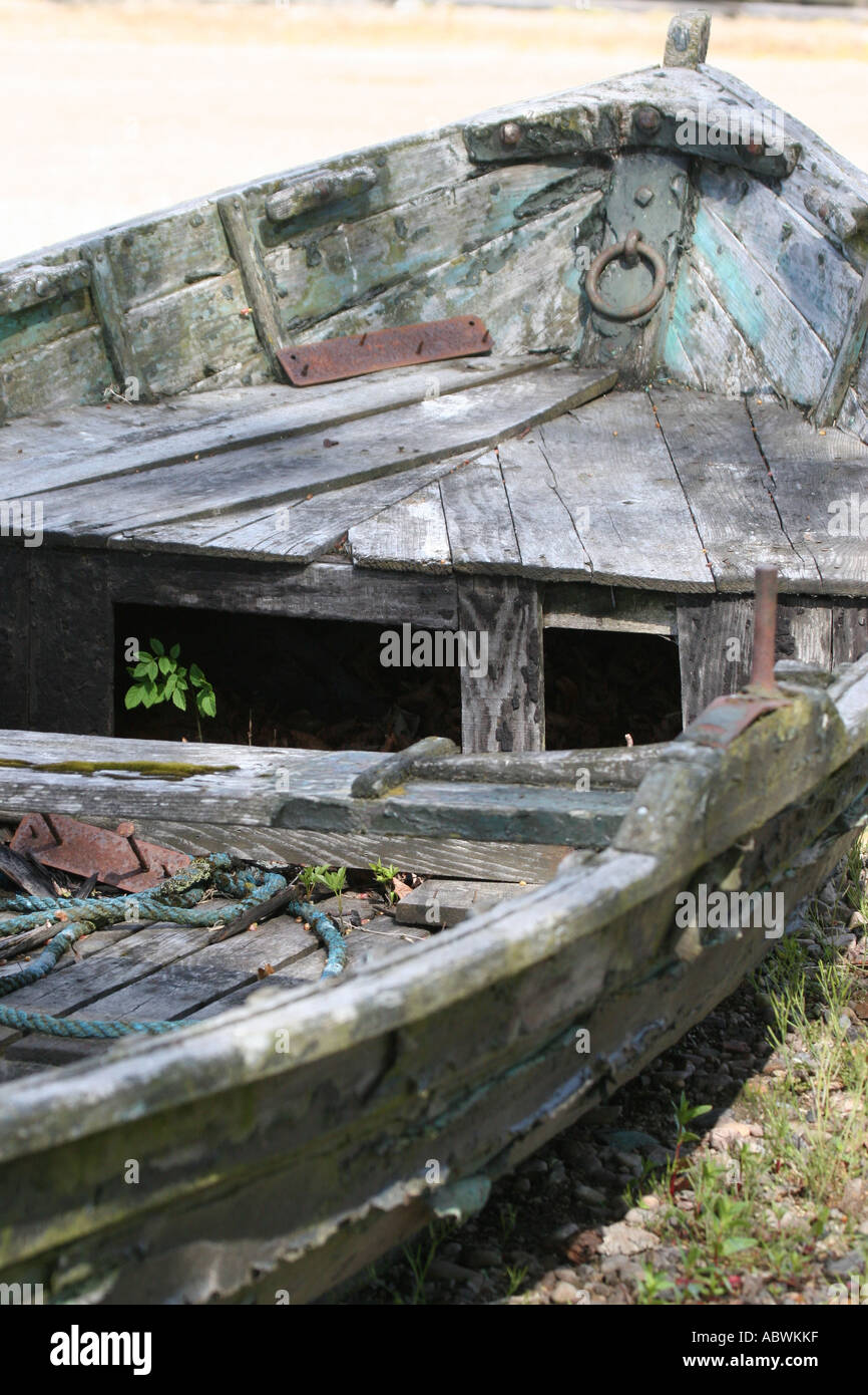 "Old worn out fishing boat awaits refurbishment in dry dock Stock Photo ...