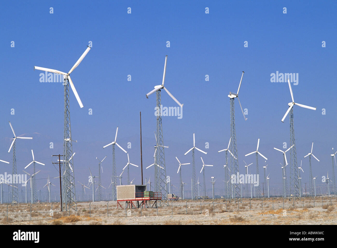 Wind collection mills for electricity energy in desert of California ...