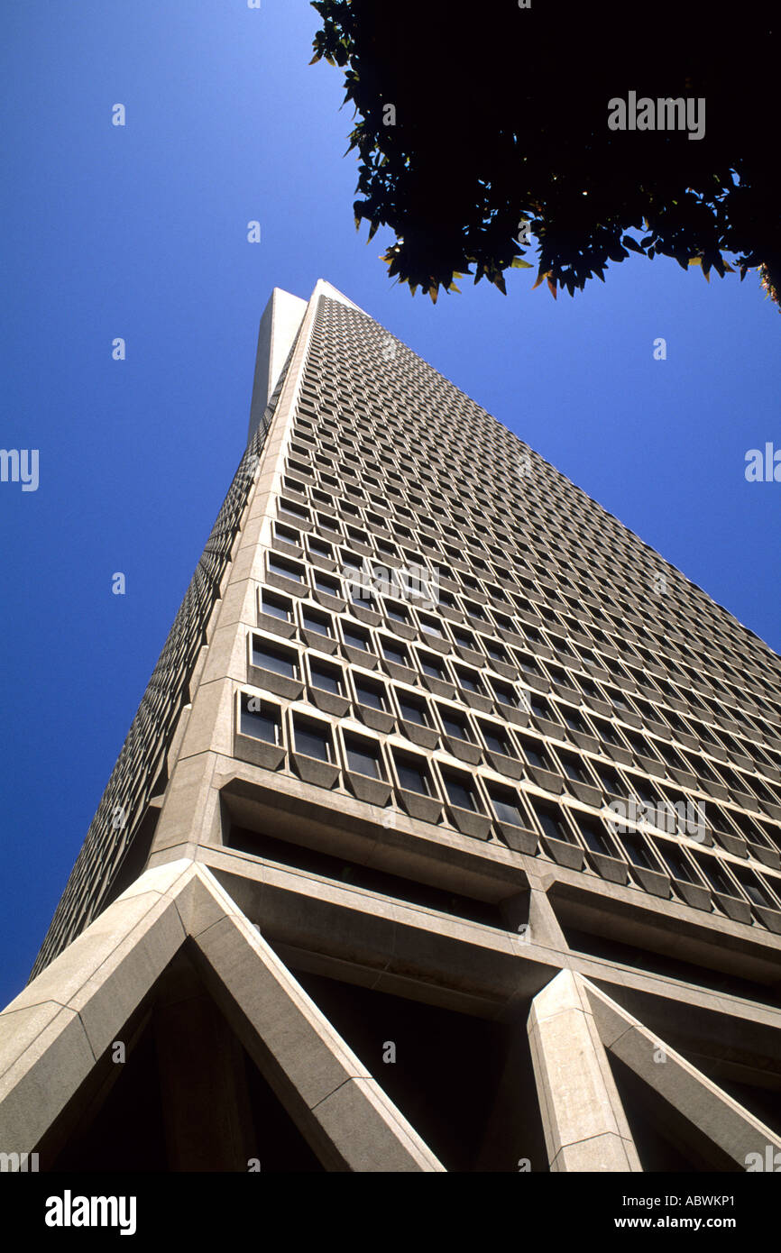 Famous Transamerica Pyramid pointed building in downtown San Francisco ...