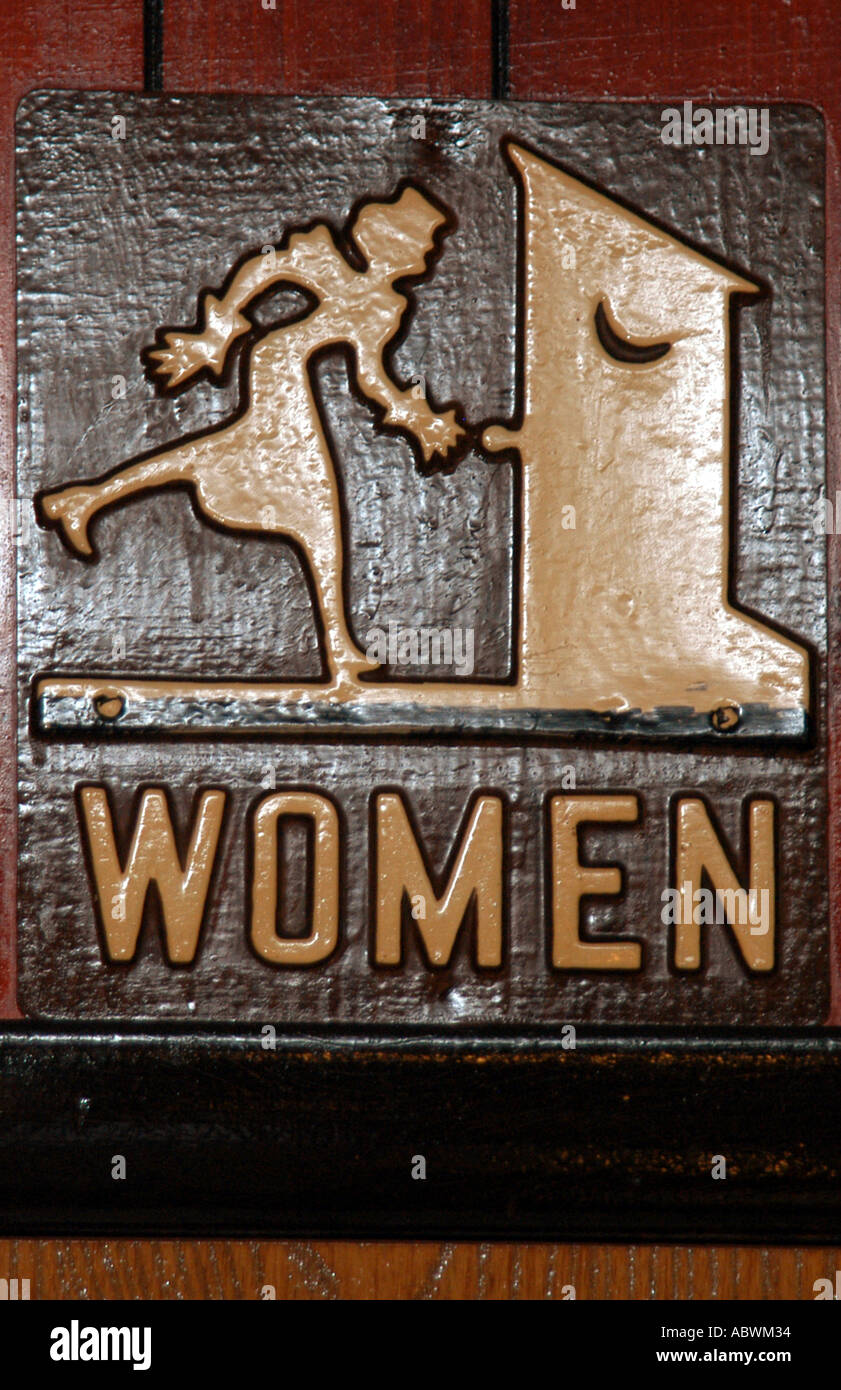 women's bathroom sign, portrait Stock Photo - Alamy