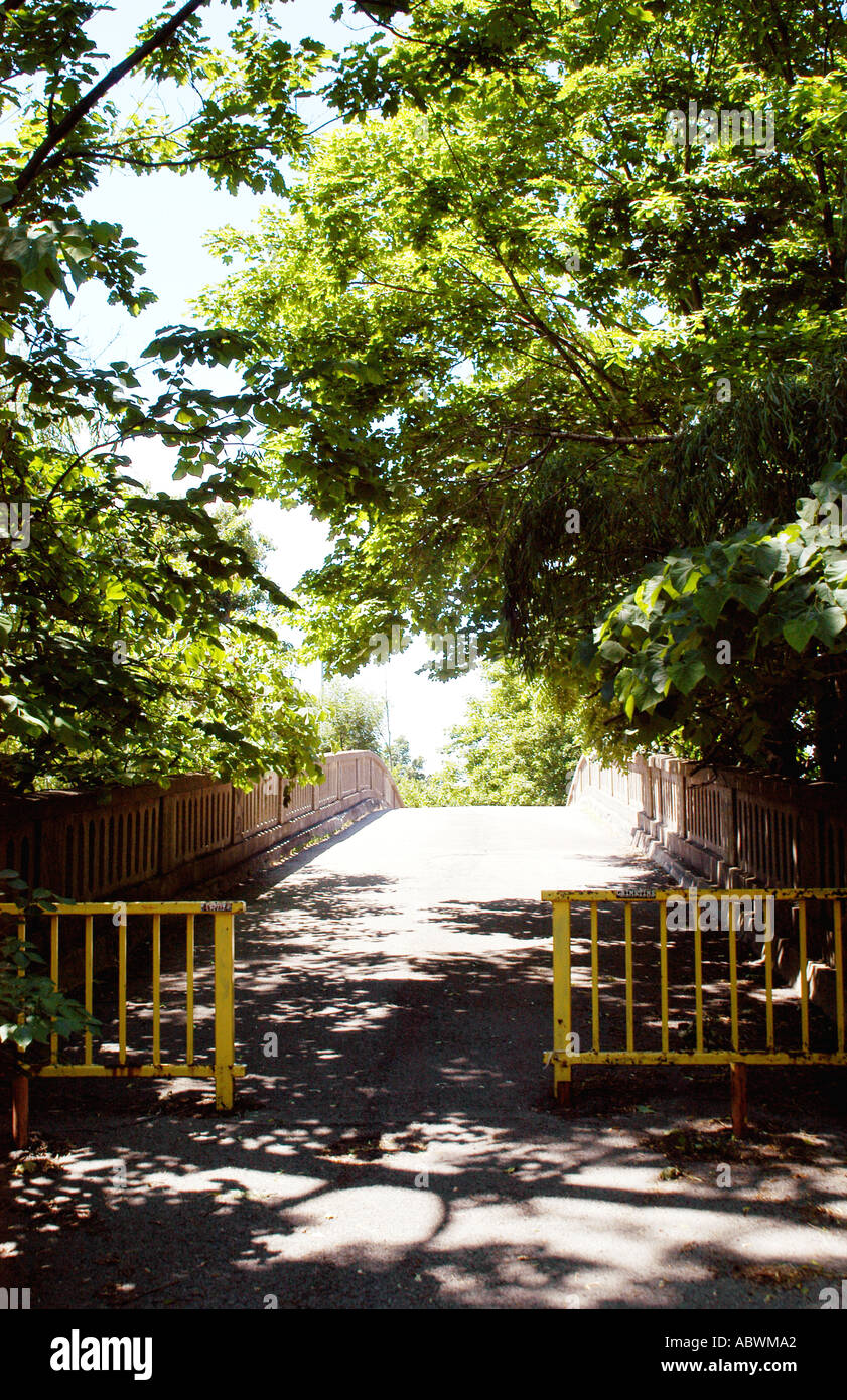walkway bridge over Genesee river, portrait Stock Photo - Alamy