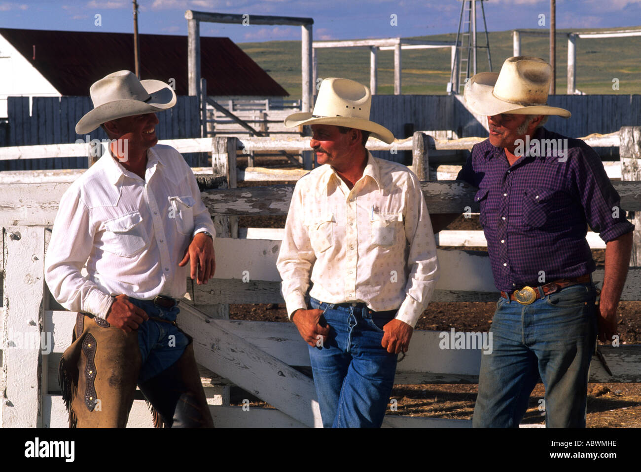 Cowboys Portrait of western lifestyle in Wyoming USA Stock Photo - Alamy