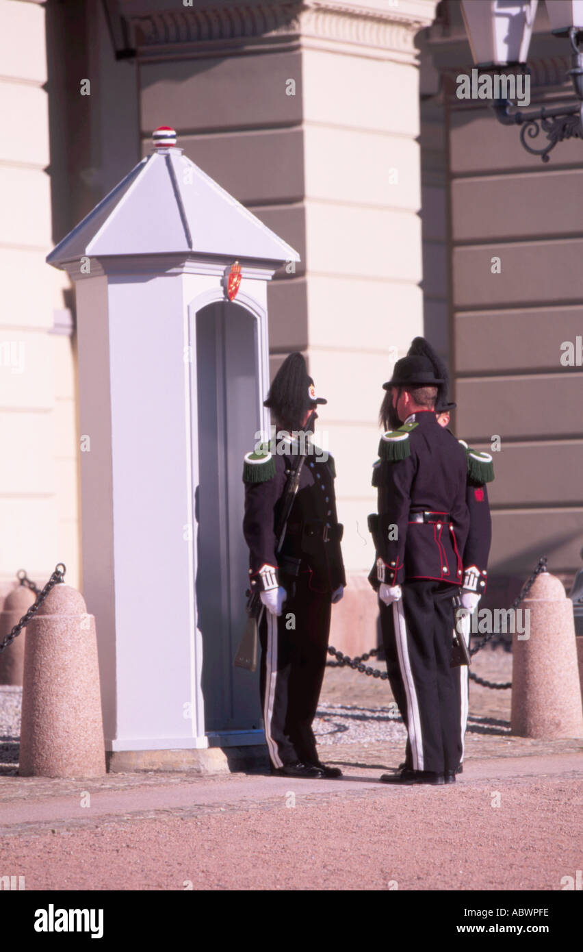 Changing of the royal guard at the Royal Palace Oslo Norway Stock Photo ...