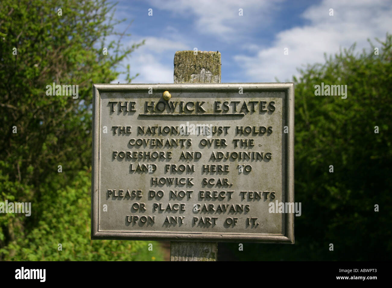 Howick Estates information sign Northumberland United Kingdom Stock ...