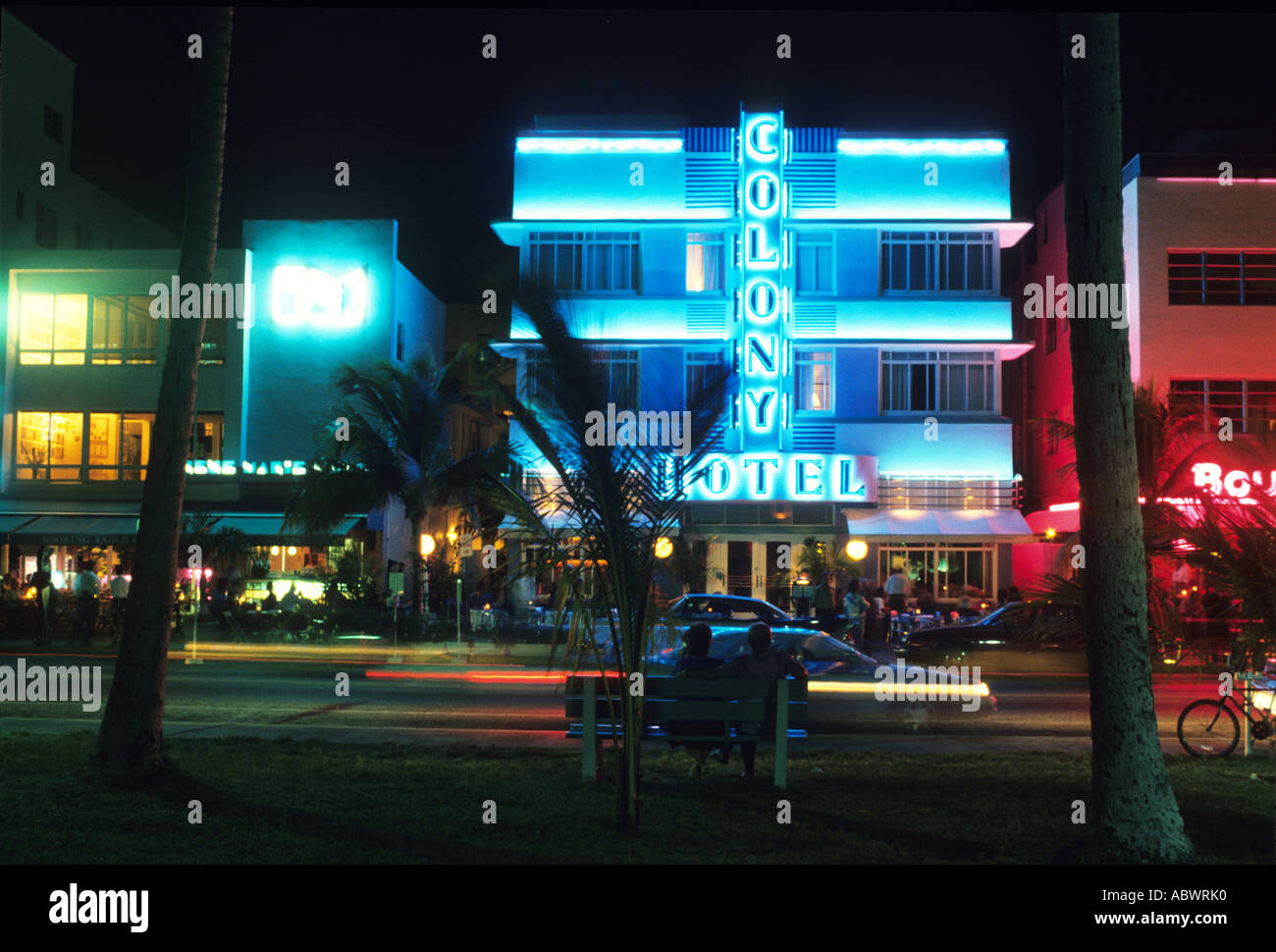 Neon lights of the Stunning Art Deco district of South Beach Miami ...