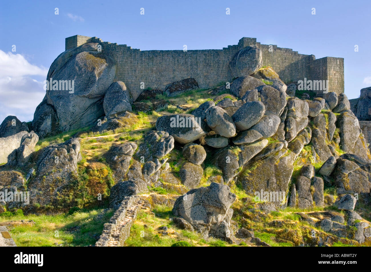 monsanto castle ruins Stock Photo - Alamy