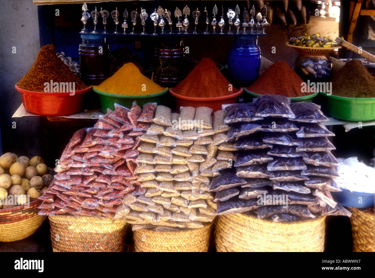 A Spice Stall in Aswan Egypt Stock Photo - Alamy