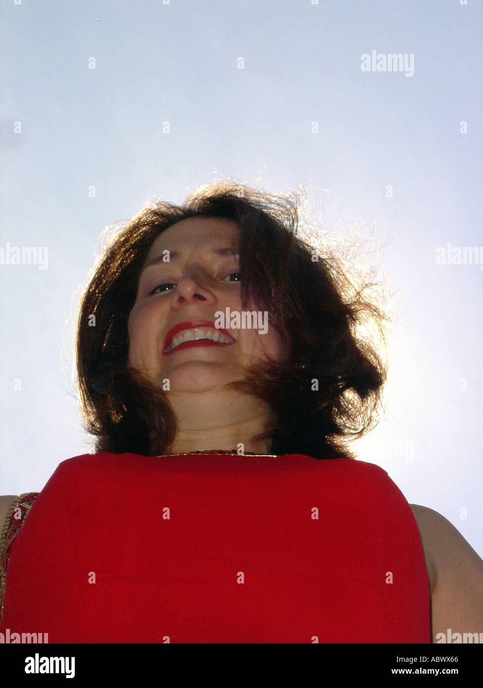 Lady in Red Stock Photo - Alamy