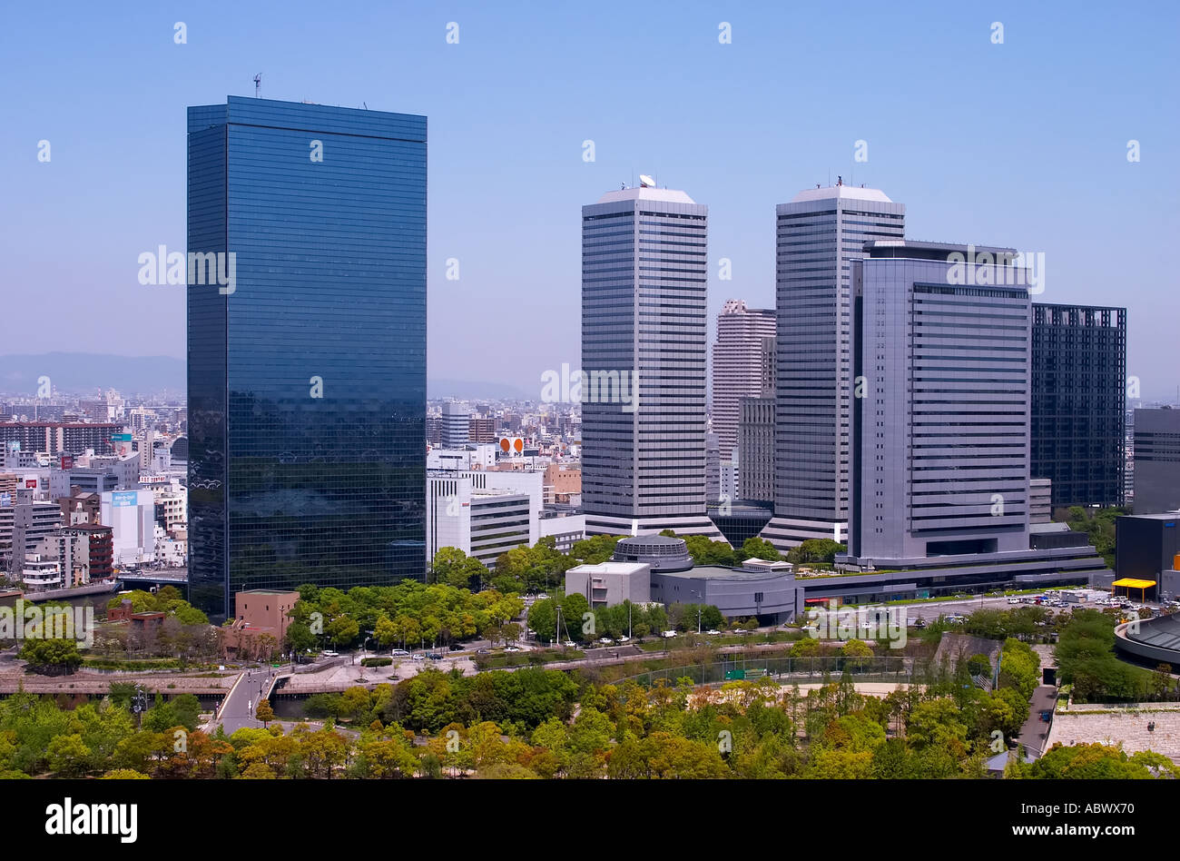 Commercial buildings in Osaka Japan Stock Photo - Alamy
