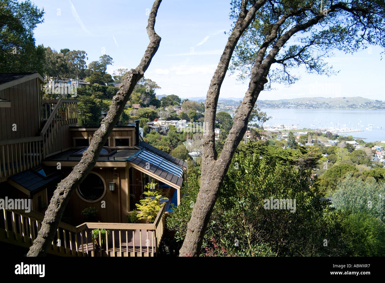 Marin County California from above hill of the beautiful city of ...