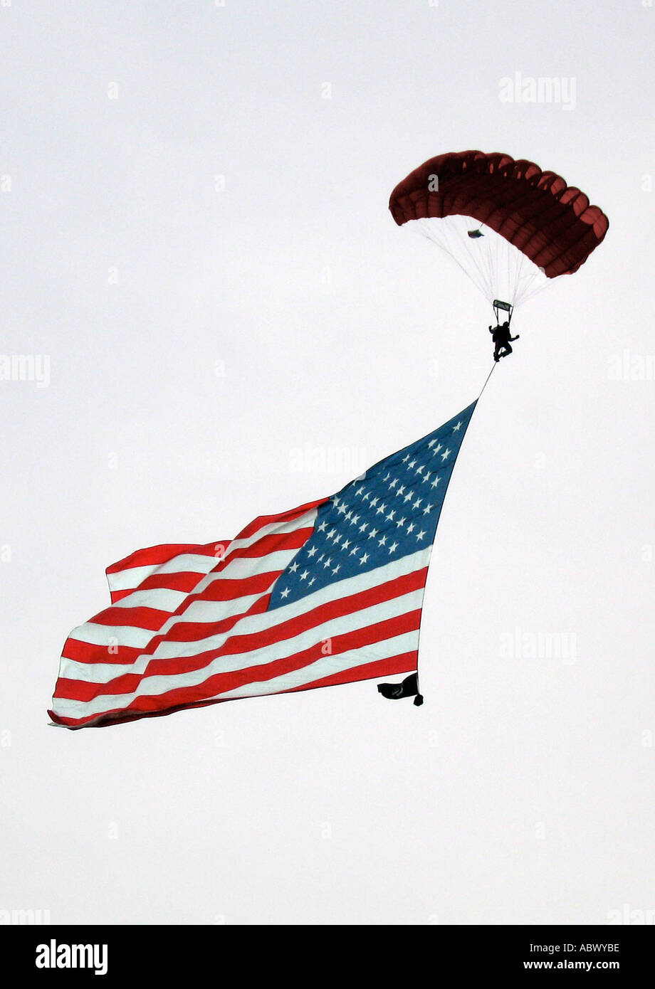Skydiver with American flag Stock Photo - Alamy