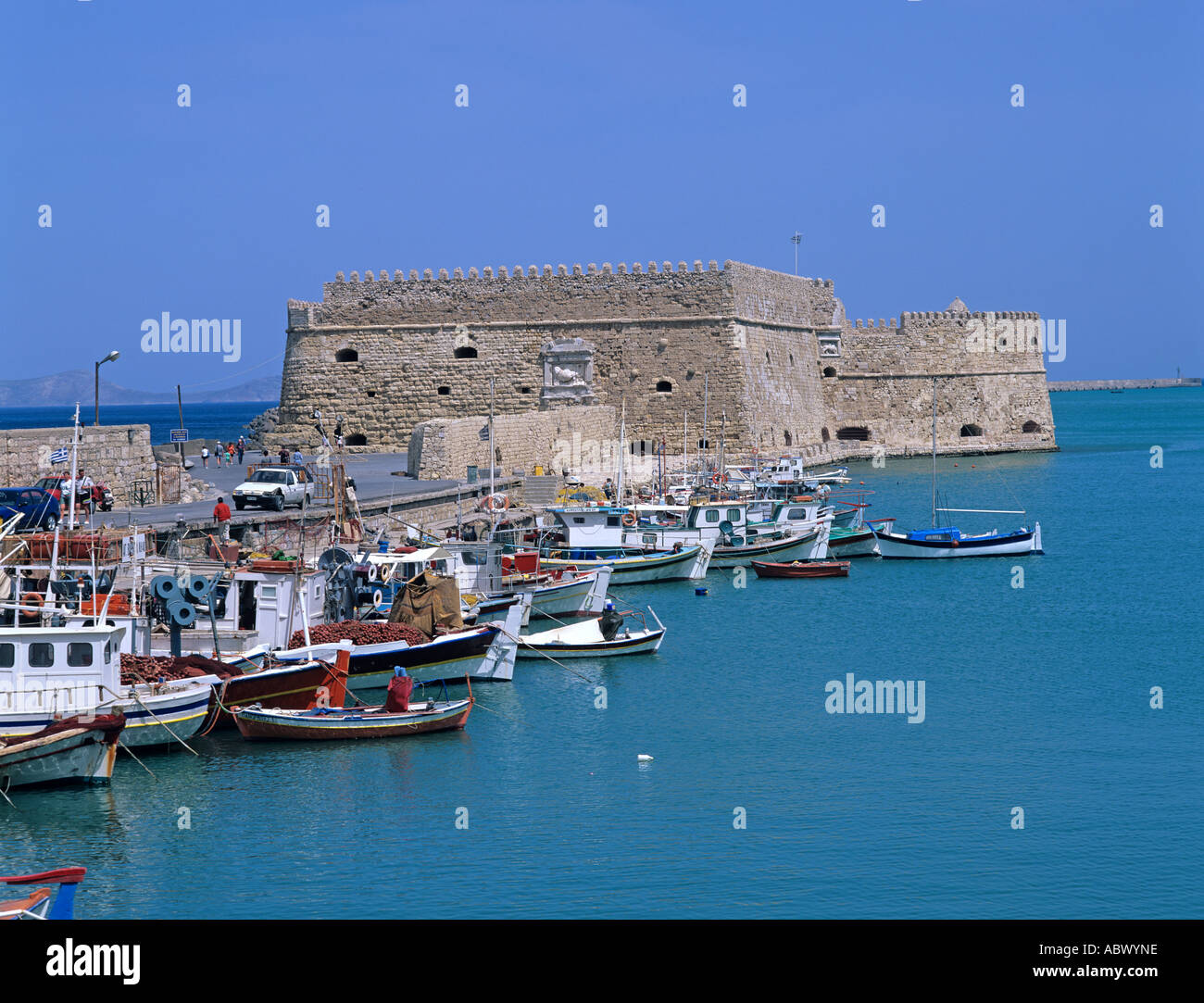 Greece Kreta Crete Iraklion Heraklion Hafen Harbour Burg Castle Festung ...