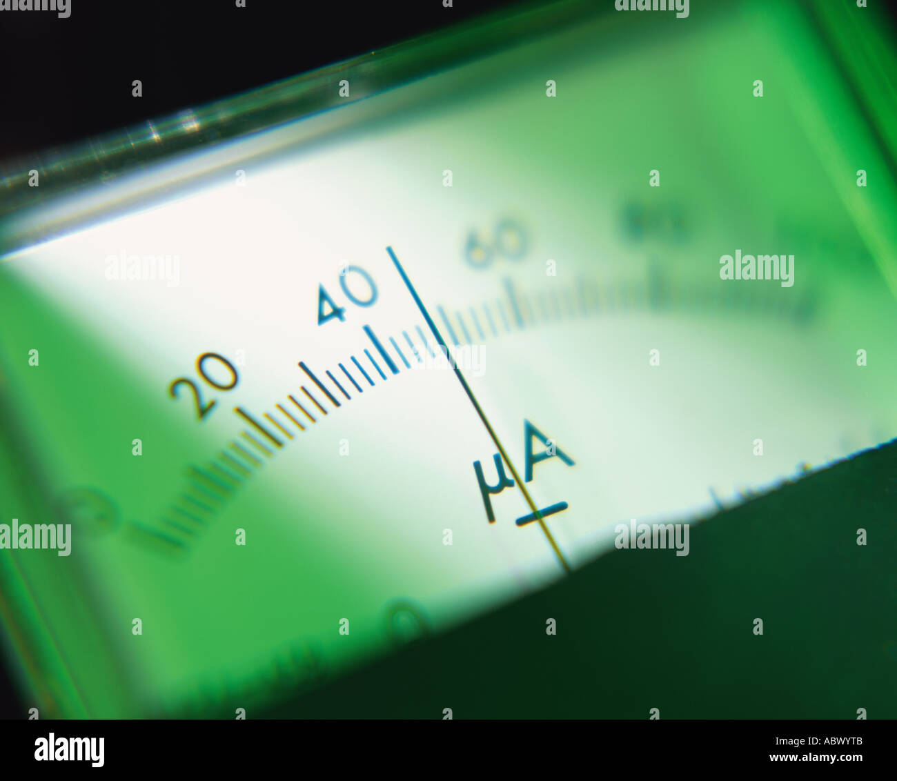 Close up of an ammeter showing the reading Stock Photo - Alamy