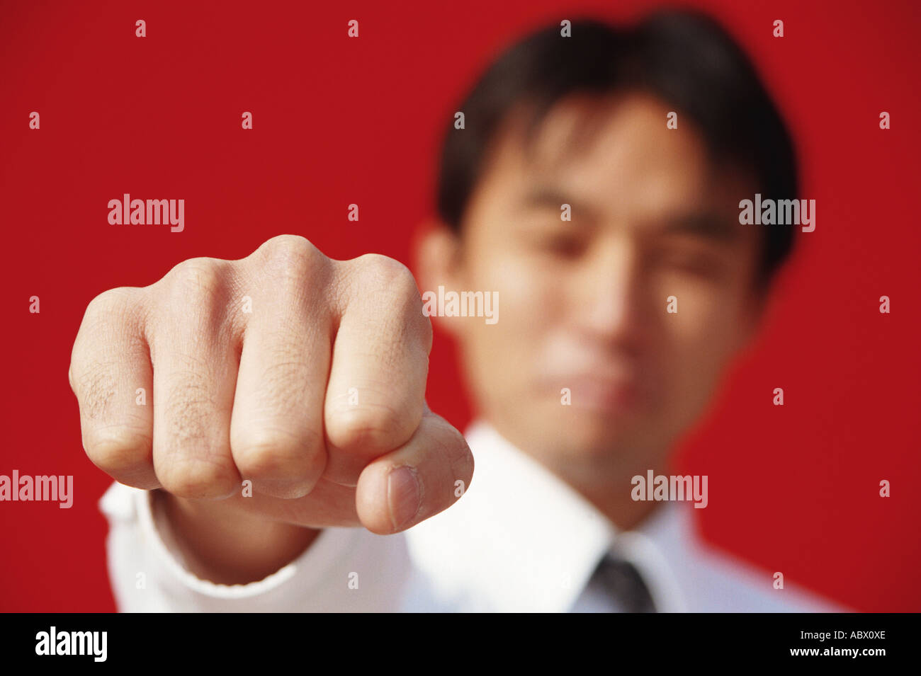 A man punching in front of a camera Stock Photo, Royalty Free Image ...