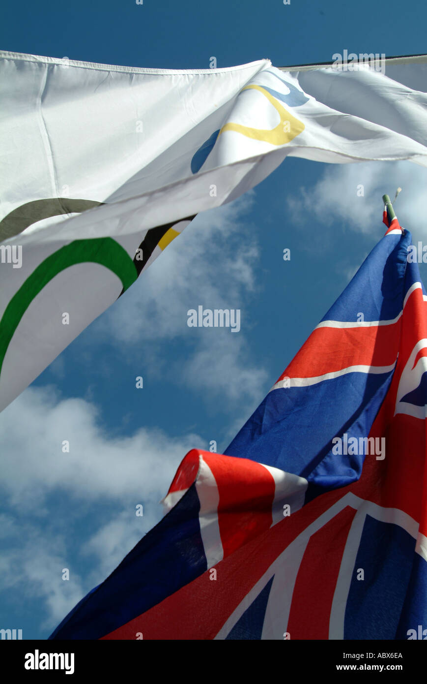 Olympic flag union jack Stock Photo - Alamy