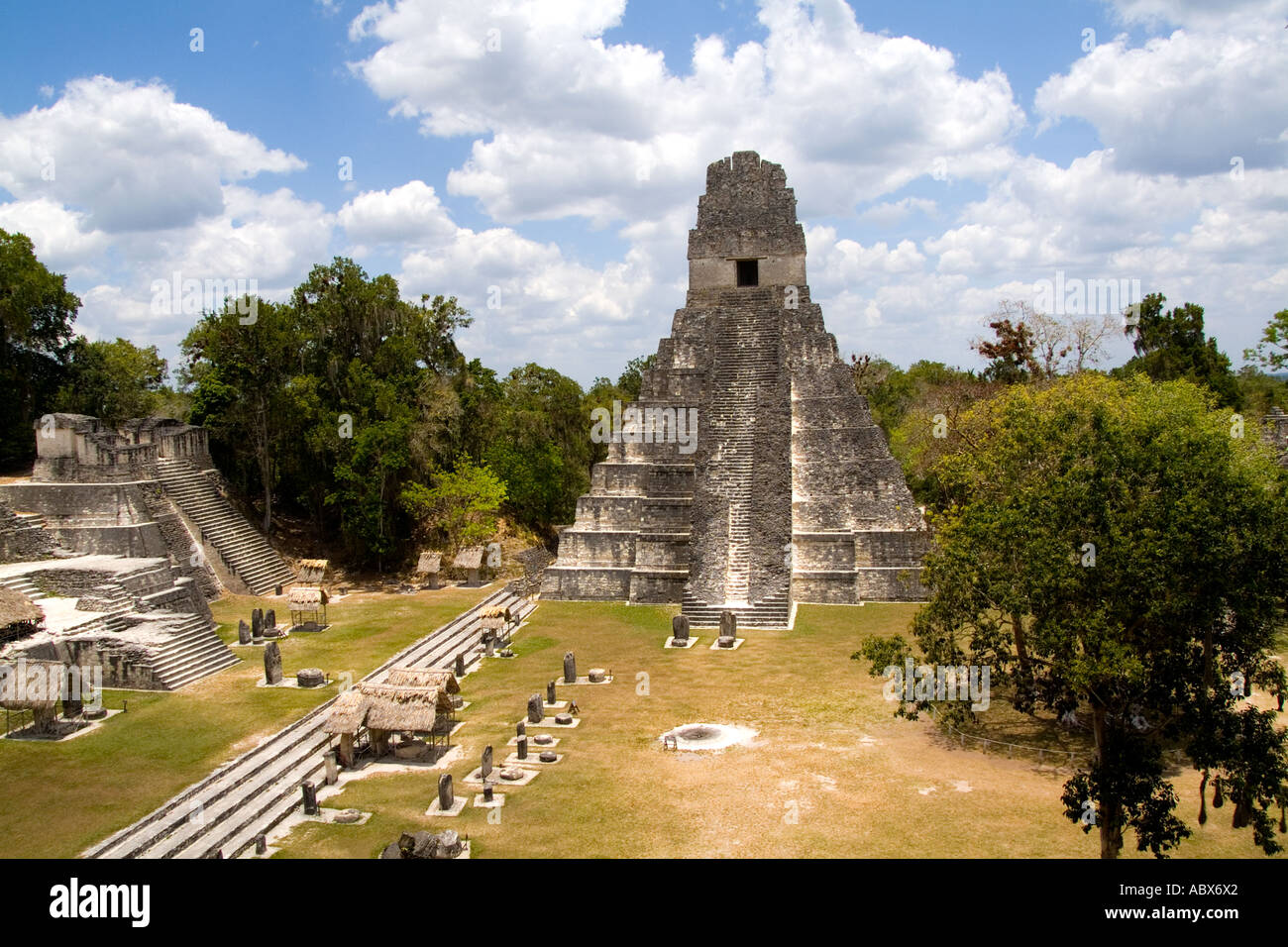 Tower 1 at the famous Mayan Ruins in the Gran Plaza showing the ...