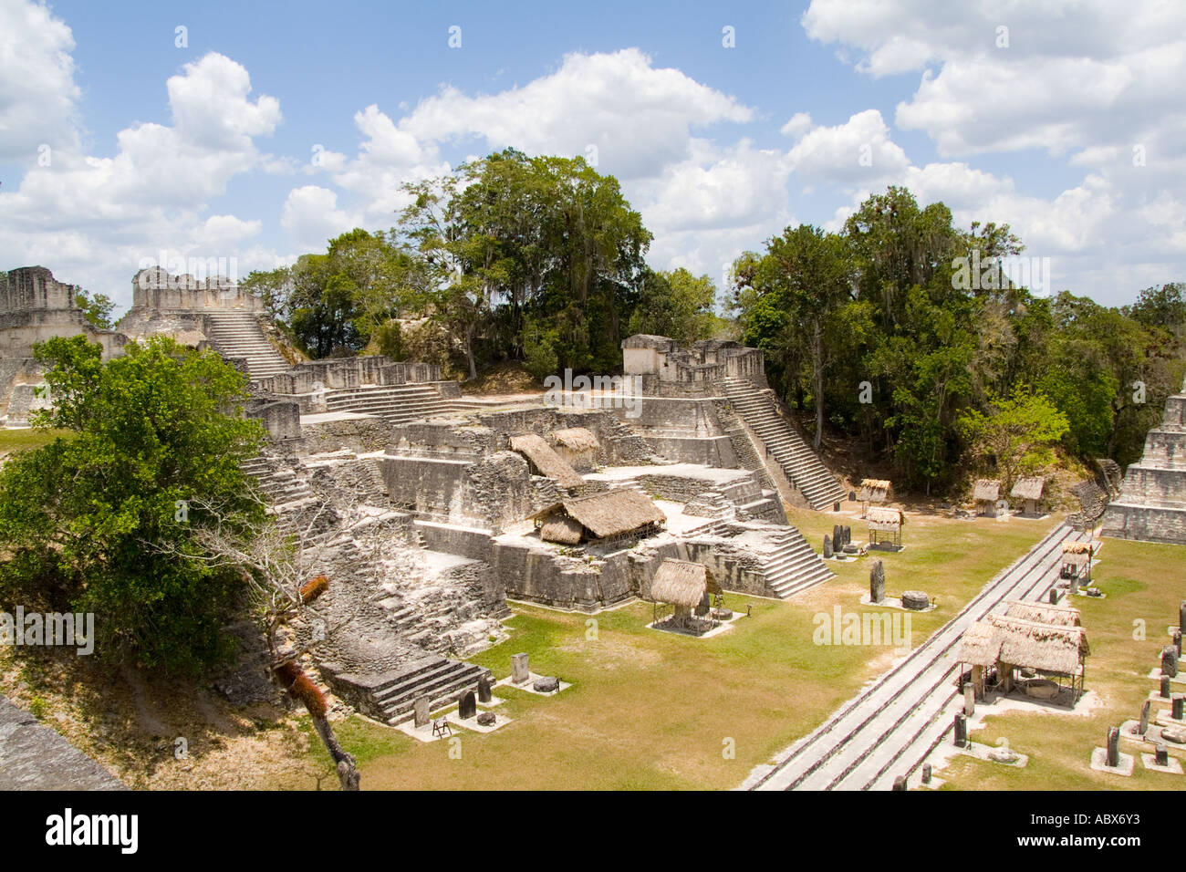 Acropolis North at the famous Mayan Ruins in the Gran Plaza showing the ...