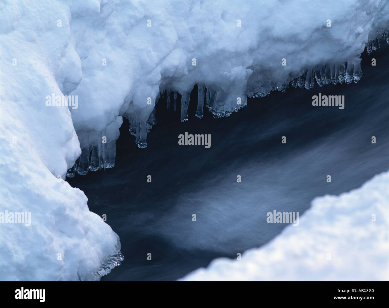 River covered by ice Stock Photo - Alamy