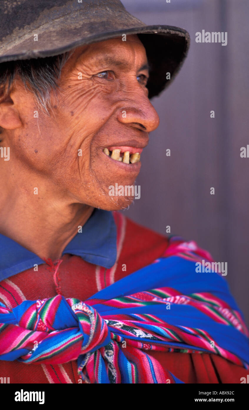 Quechua speaking man in tribal costume Tarabuco is famous for its ...