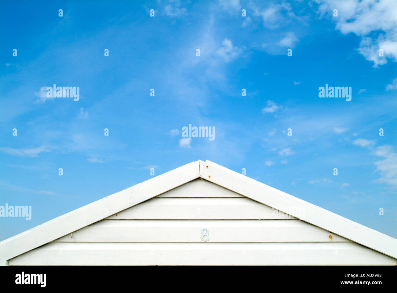 Apex of roof on wooden building Stock Photo - Alamy