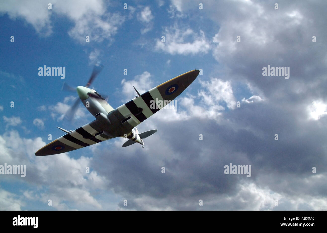 WW2 British Spitfire fighter aircraft in flight Stock Photo - Alamy