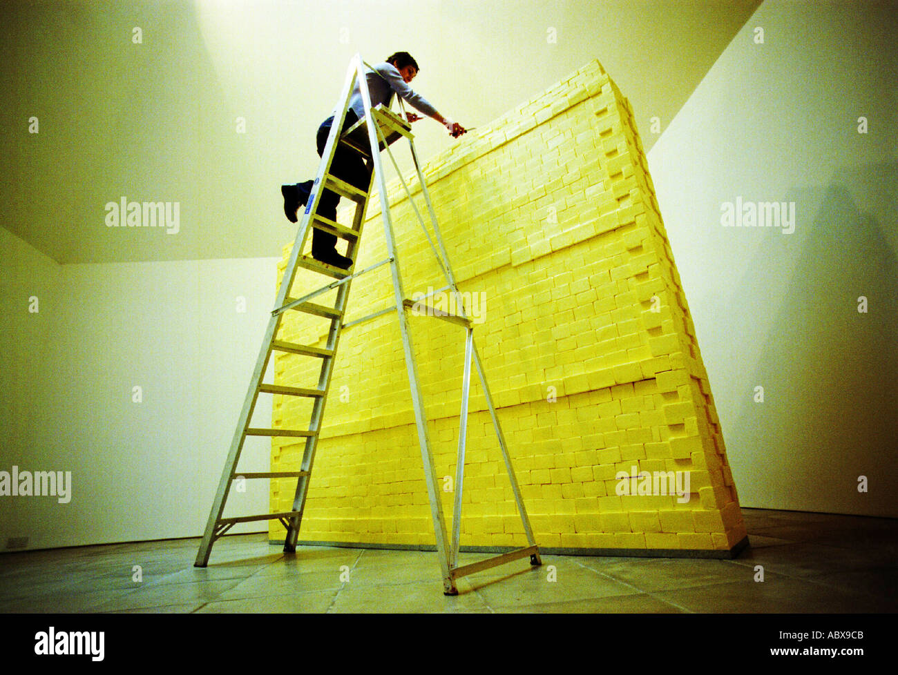 Three quarter ton wall of butter Stock Photo - Alamy