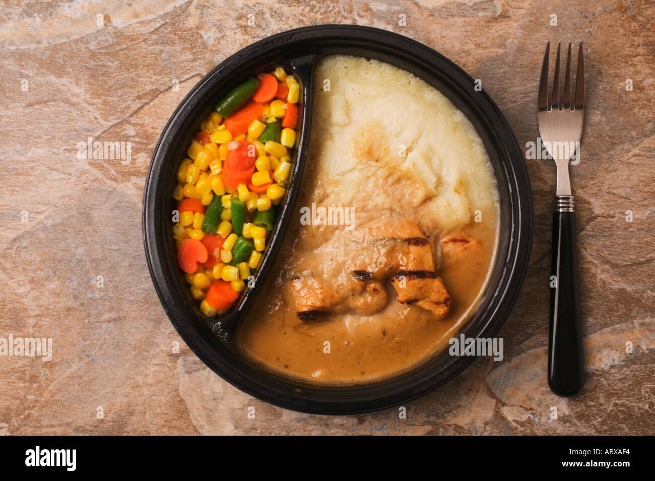A round TV dinner Stock Photo - Alamy